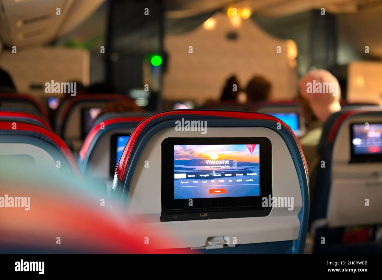 Welcome - Thank you for choosing Delta Airlines (inflight Stock Photo ...