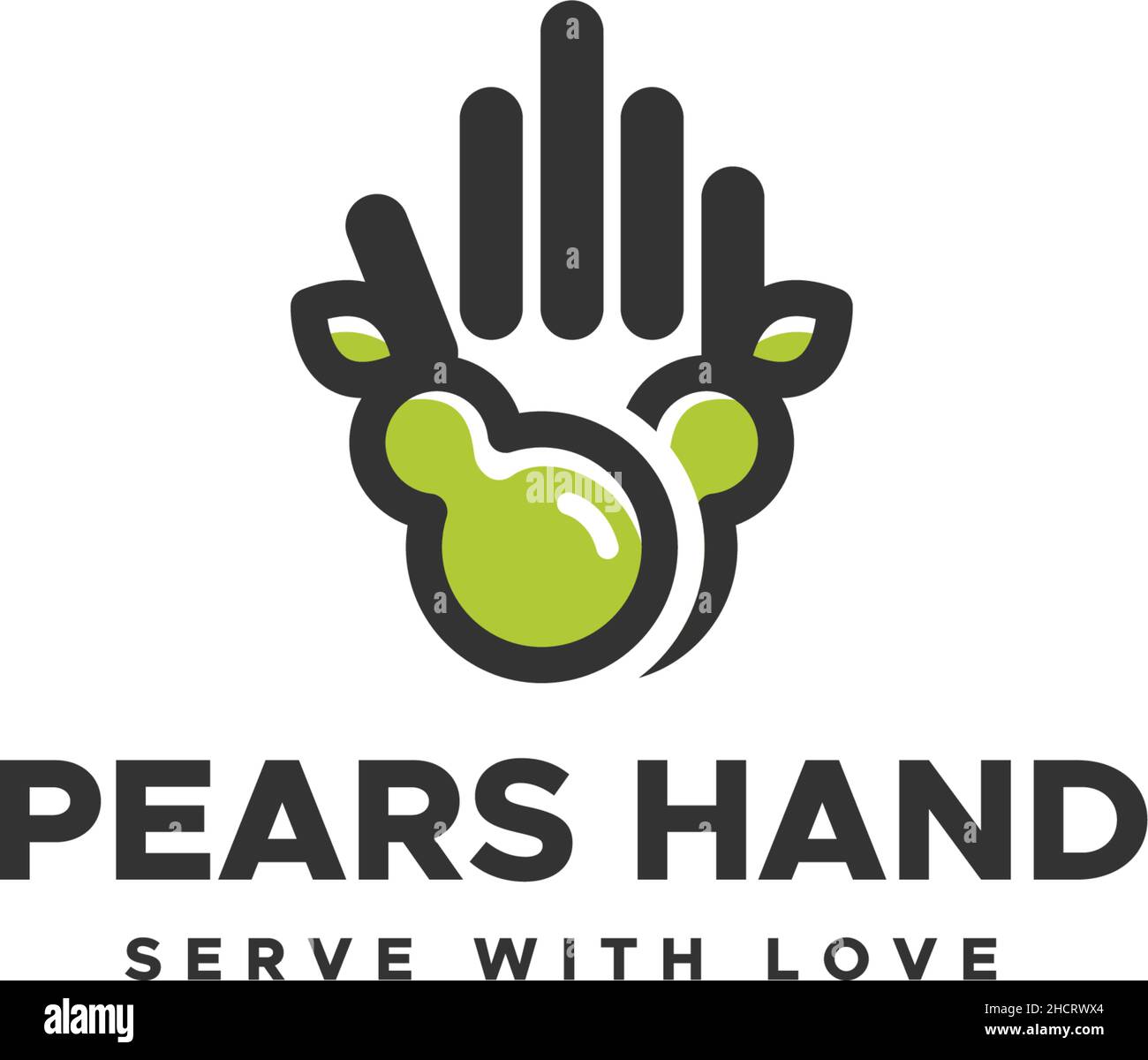 Minimalist flat letter mark PEARS HAND logo design Stock Vector Image ...