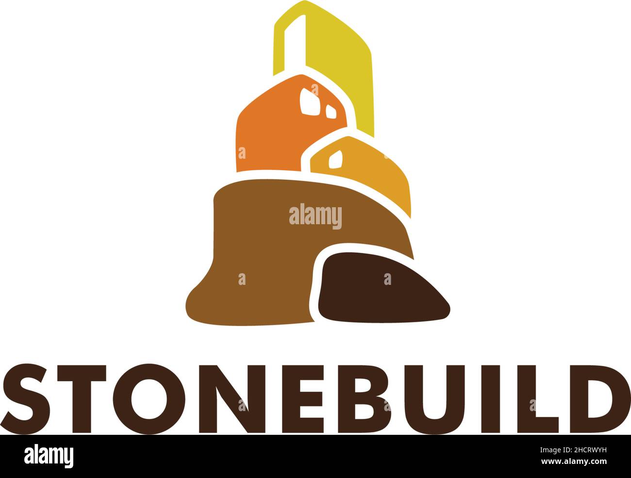 Modern flat colorful STONEBUILD strong logo design Stock Vector Image ...