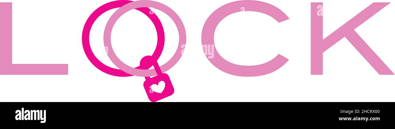 Minimalist flat letter mark LOCK heart logo design Stock Vector Image ...