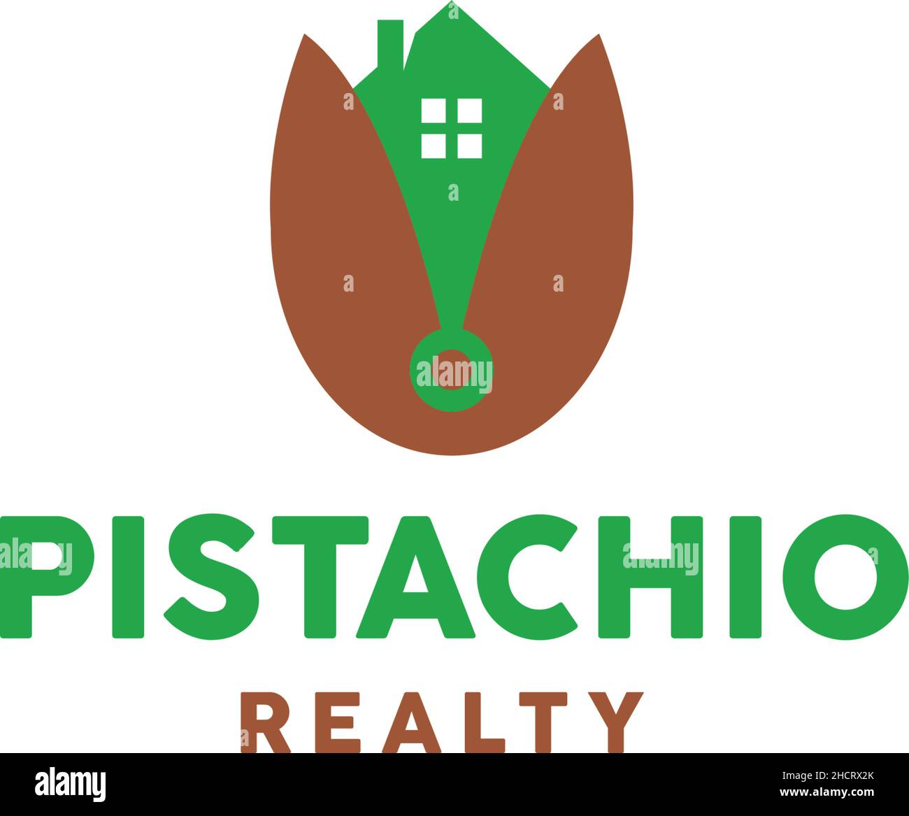 Modern colorful PISTACHIO REALITY home logo design Stock Vector Image ...