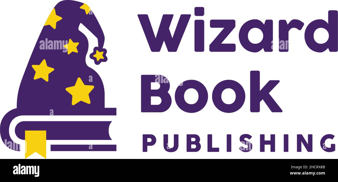 Modern colored WIZARD BOOK PUBLISHING logo design Stock Vector Image ...