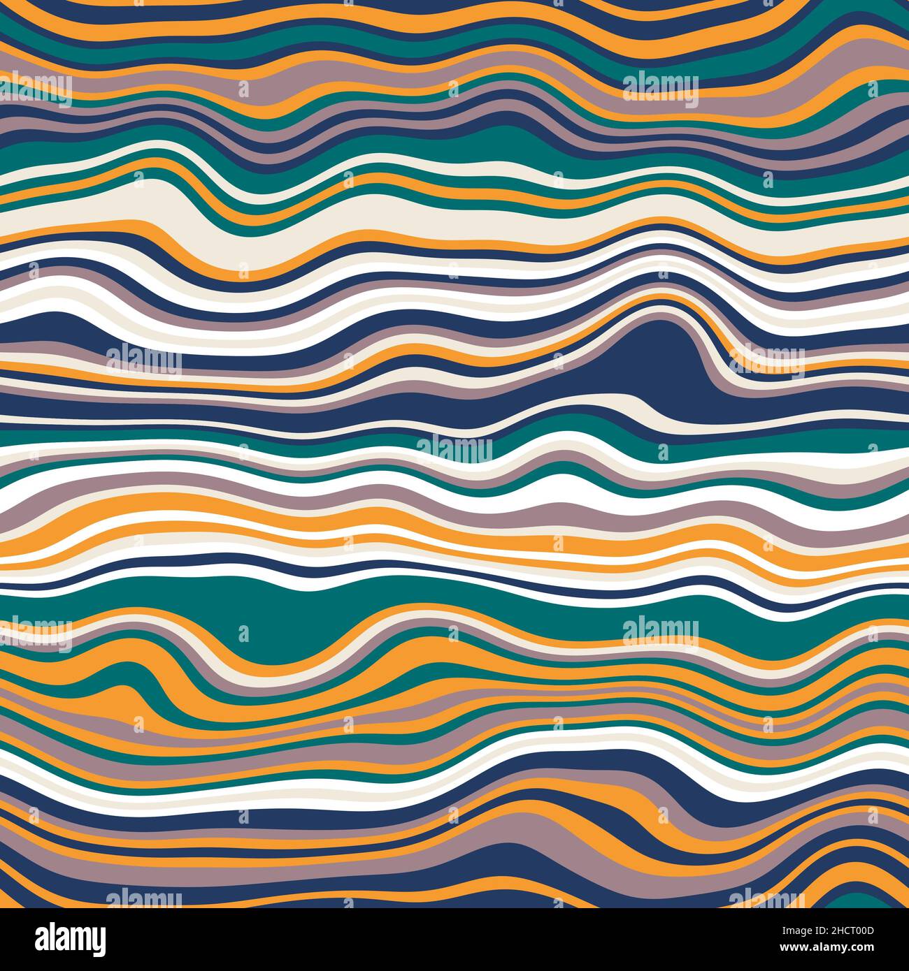 Seamless wavy stripe trendy surface pattern design for print. High ...