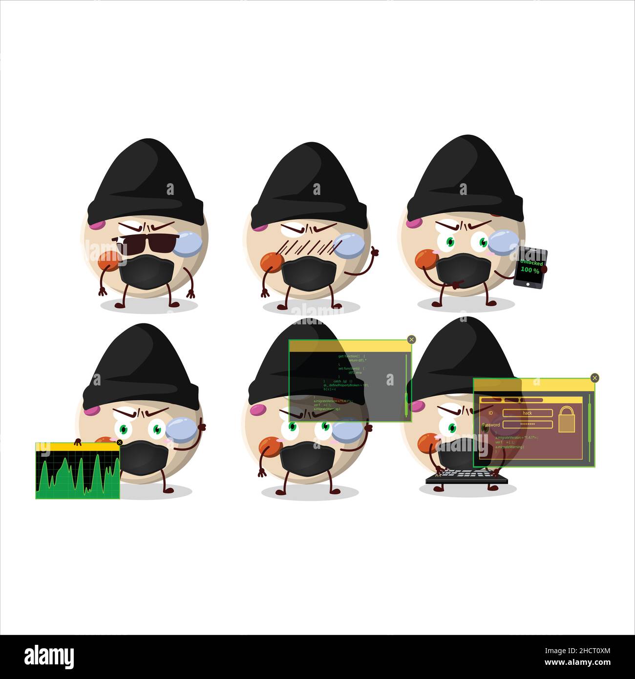 A Hacker paint palette character mascot with. Vector illustration Stock ...