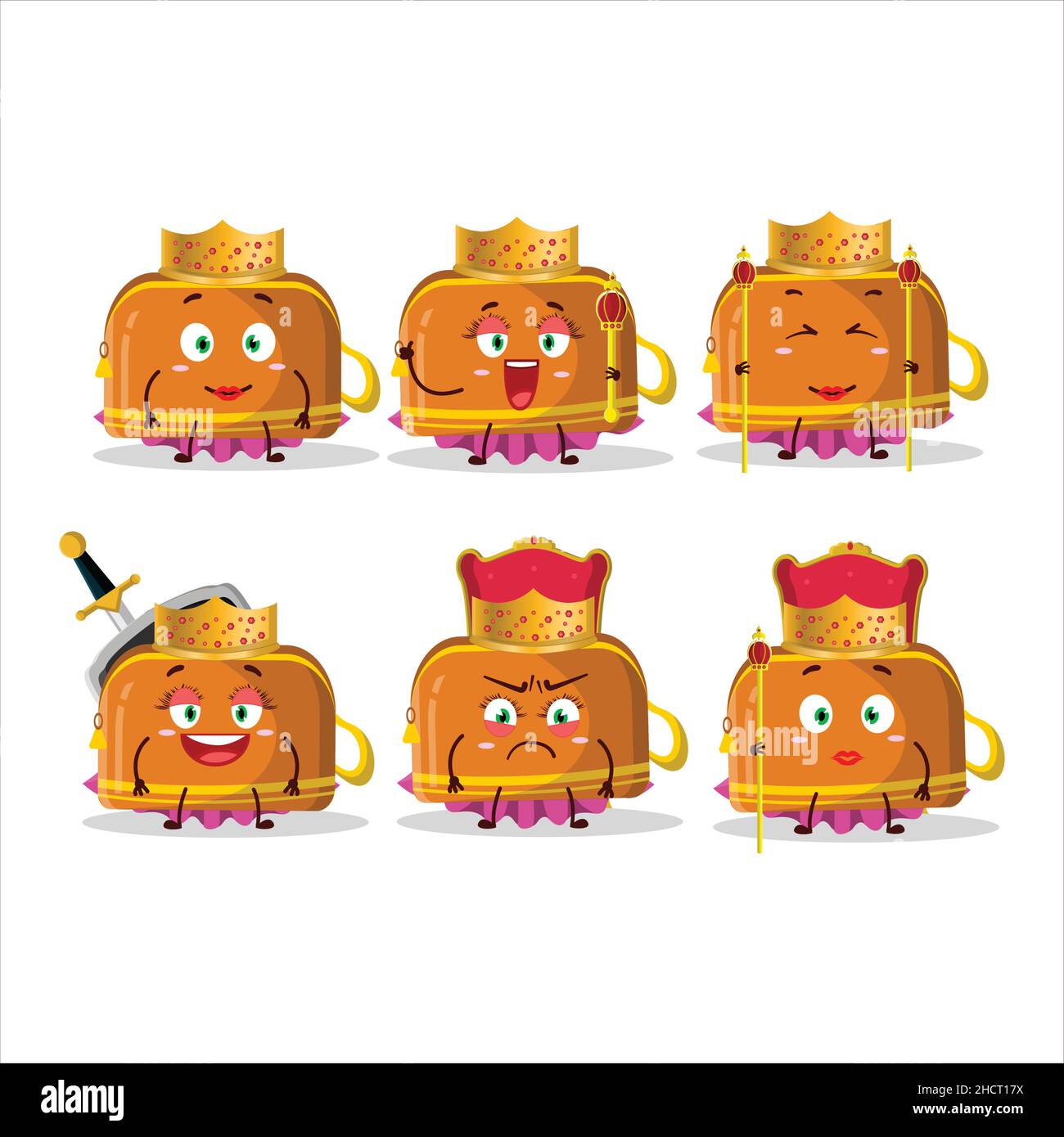 Queen and her magic clothes cartoon of orange pencil case wearing tiara ...