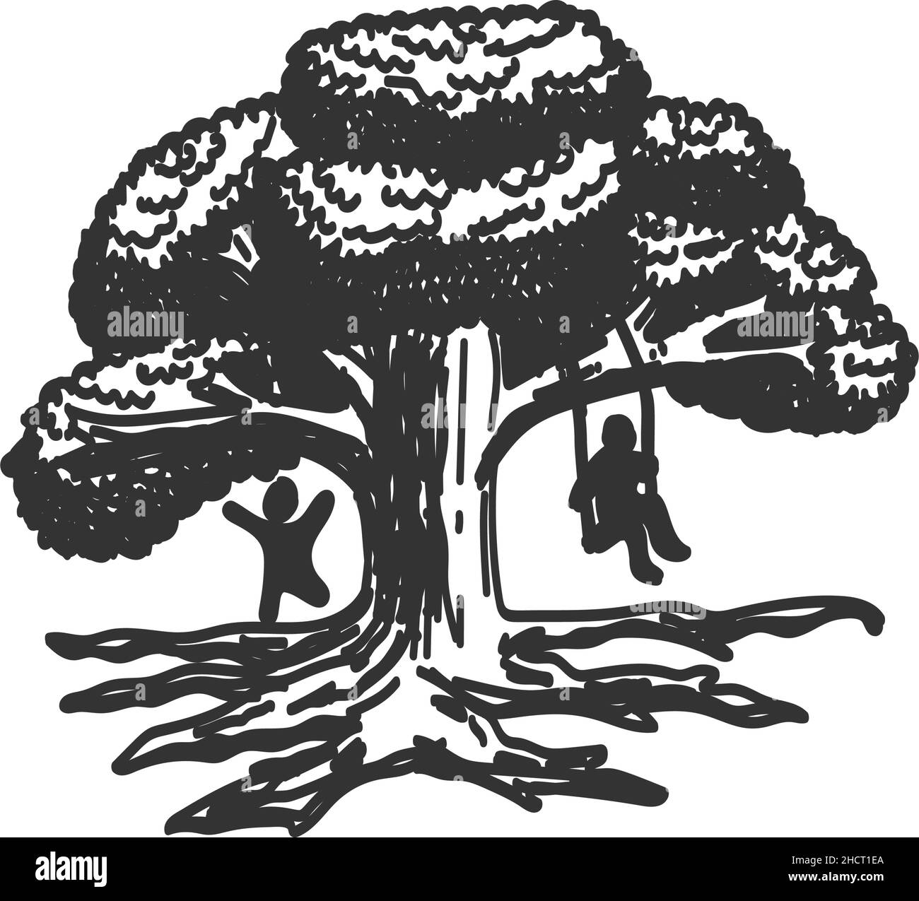 oak tree kindergarten Icon Illustration Brand Identity Stock Vector ...