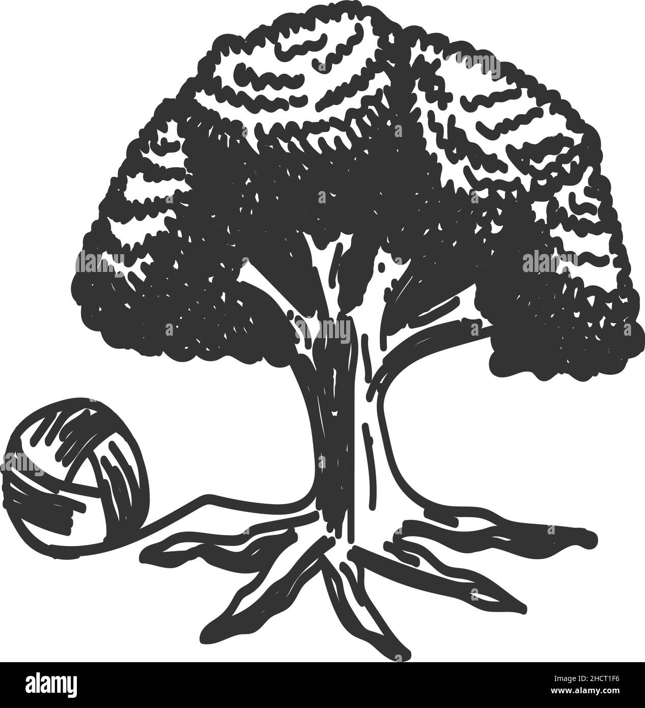 Oak Tree thread Icon Illustration Brand Identity Stock Vector Image ...