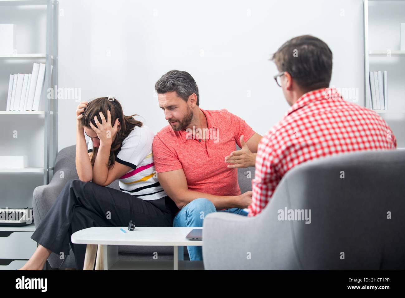 Discussion of family problems with psychologist. Family conflicts ...