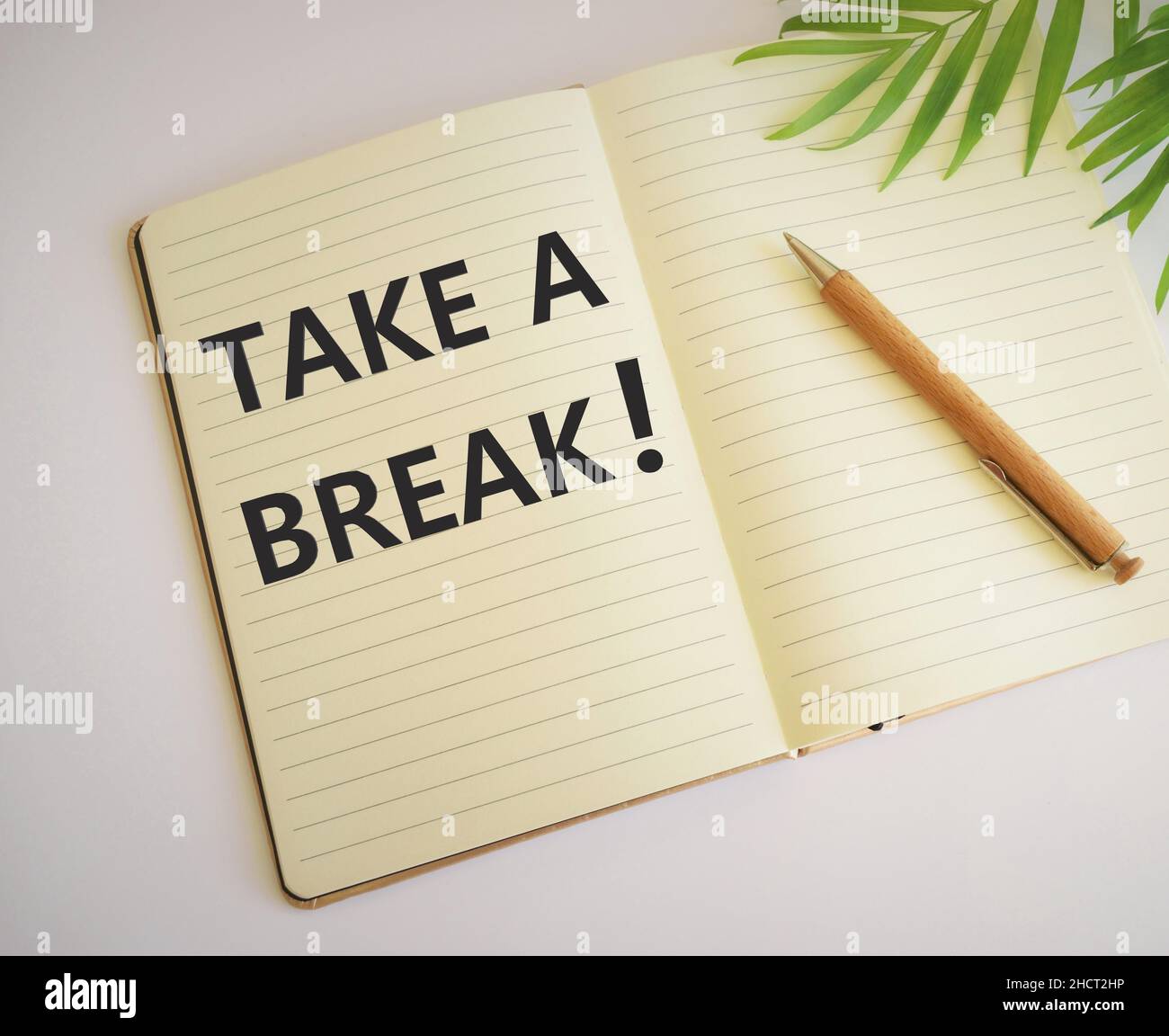 Take a Break text written in Notebook, business concept,Top view flat ...