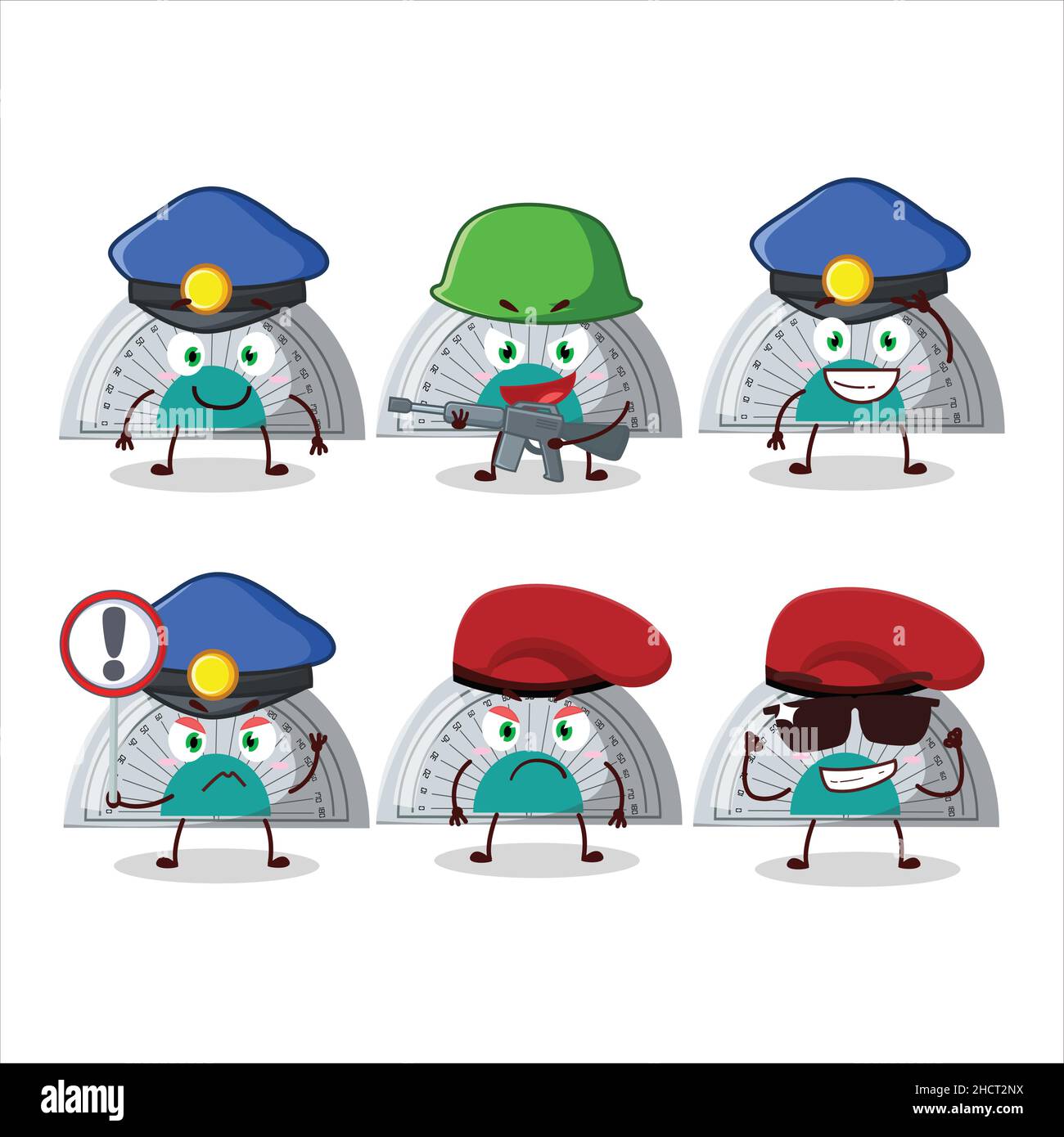 A dedicated Police officer of white arc ruler mascot design style ...