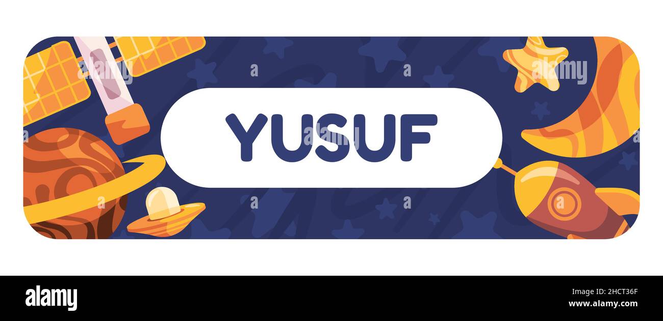 Children label name tag astronomy sky space object planet satelite ...