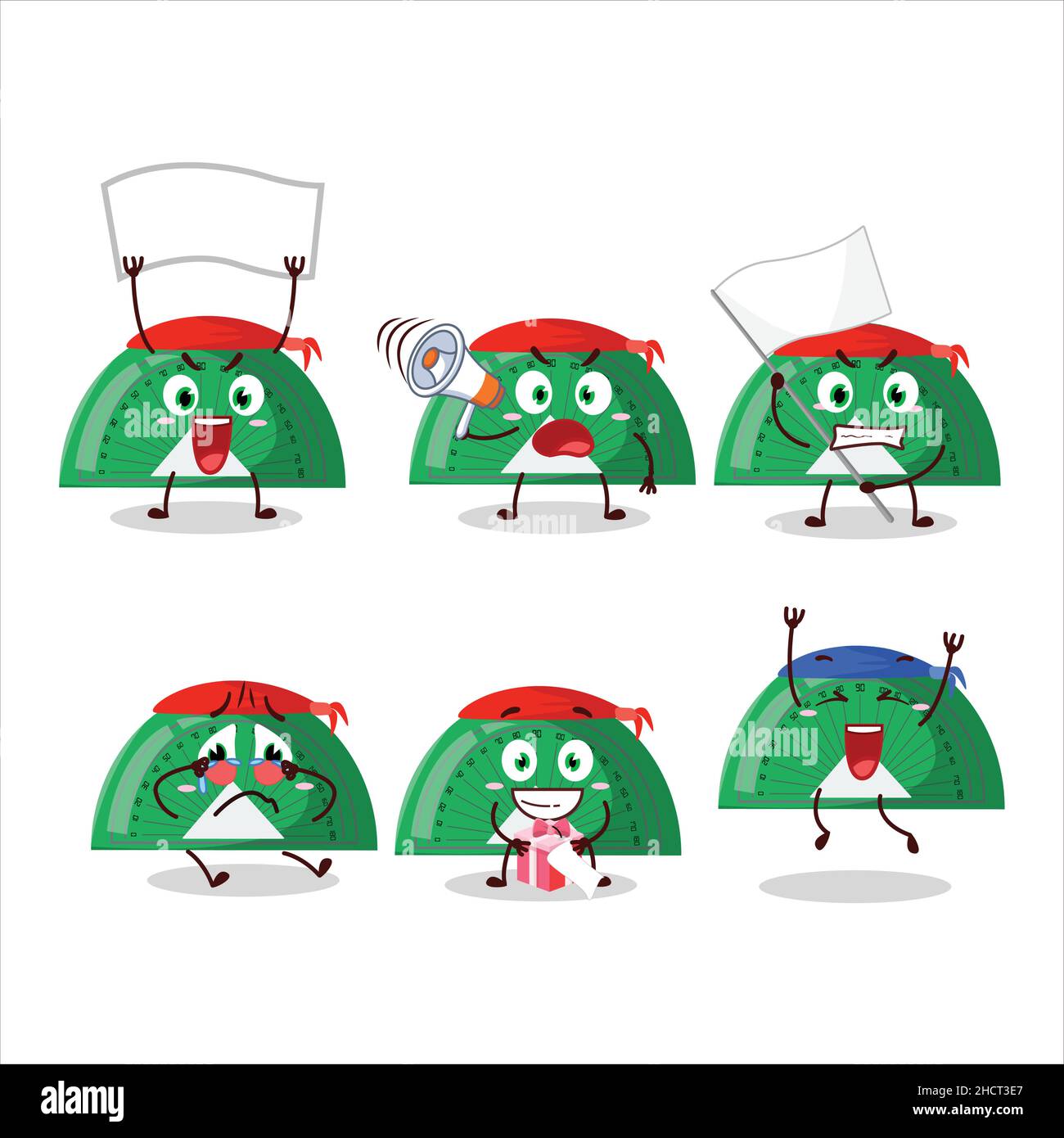 Mascot design style of green arc ruler character as an attractive ...