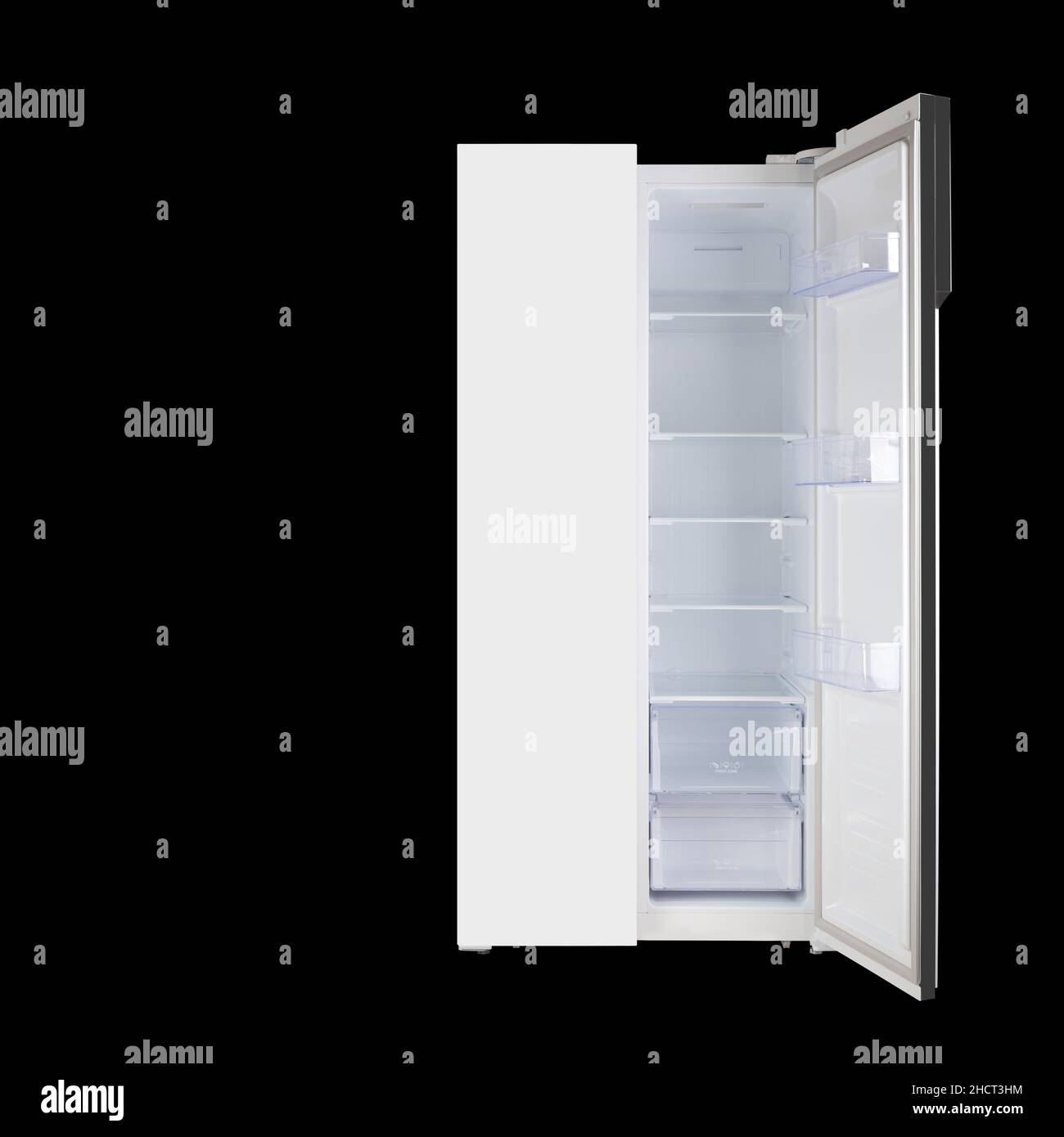 Major appliance - Front view white One open door two-door side by side ...