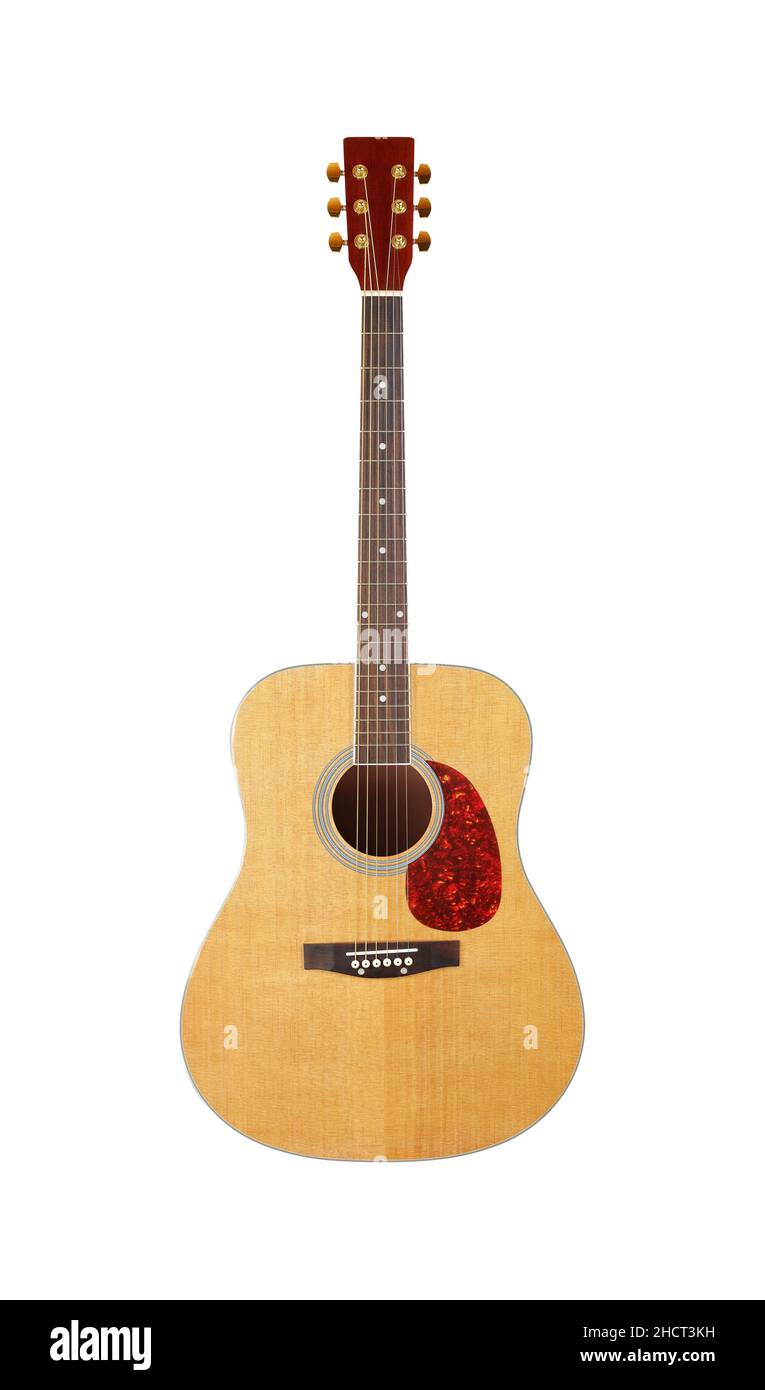 Musical instrument - Front view new classic acoustic guitar isolated on ...