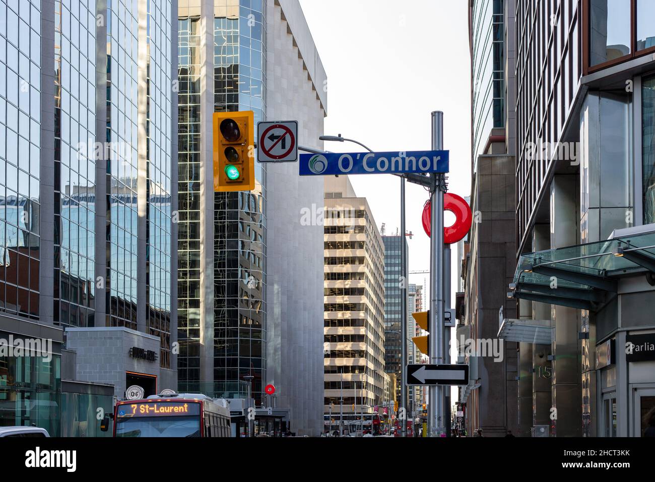 Ottawa, Canada - December 16, 2021: Cityscape street view with modern ...
