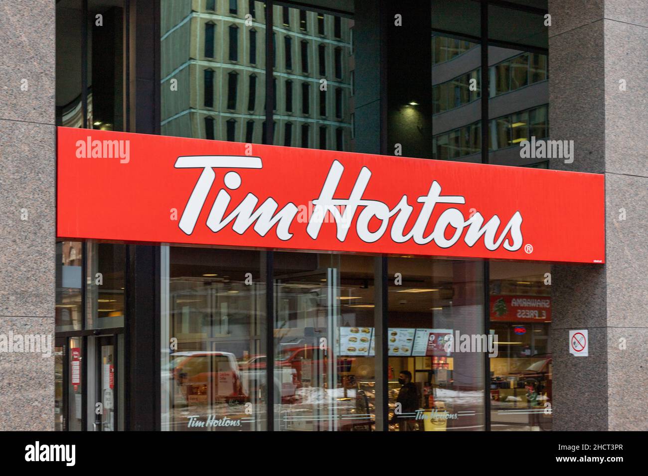 Ottawa, Canada - December 16, 2021: Sign of Tim Hortons cafe in ...