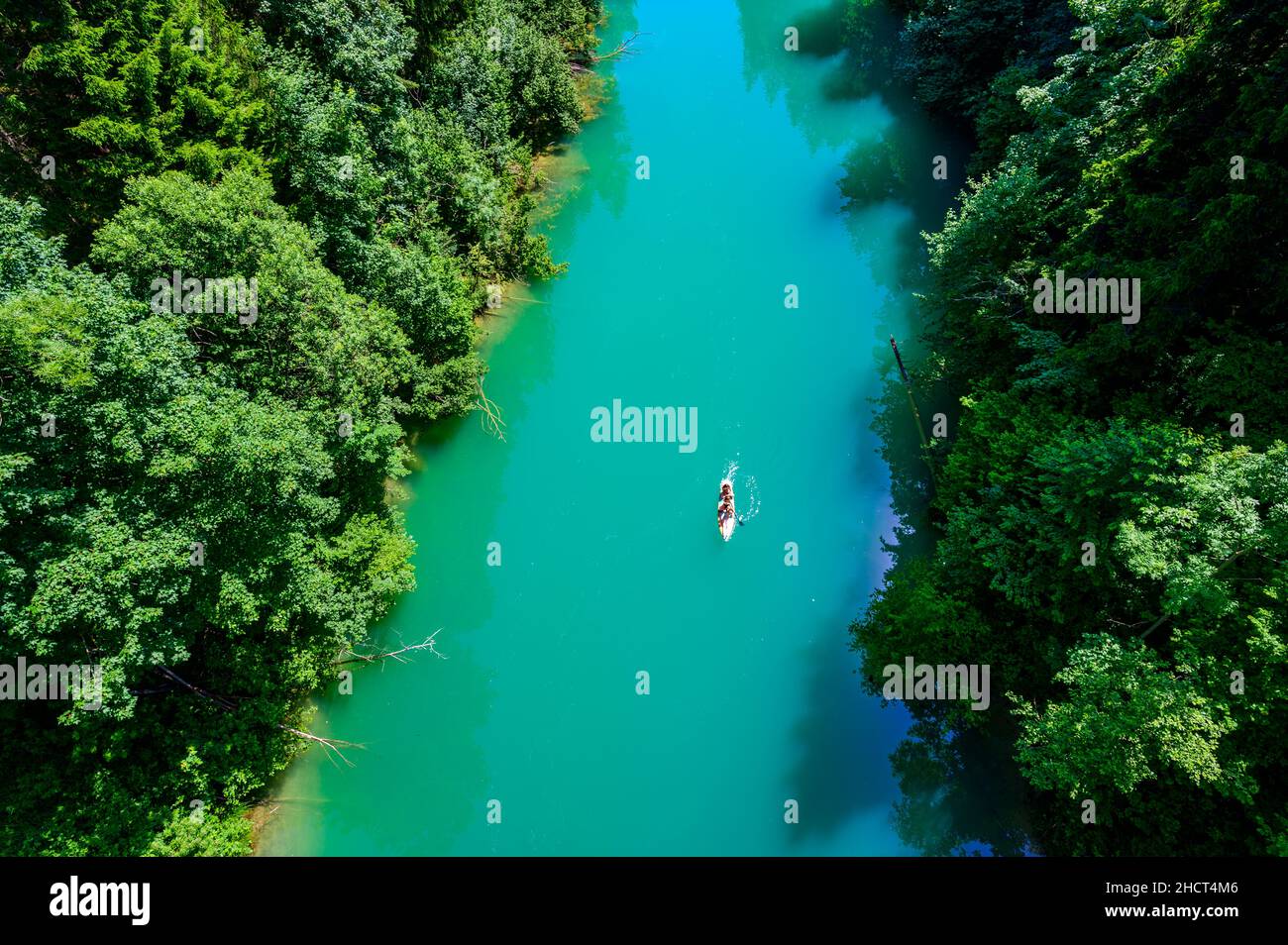 Kayaking on river in forest - beautiful nature scenery Stock Photo - Alamy