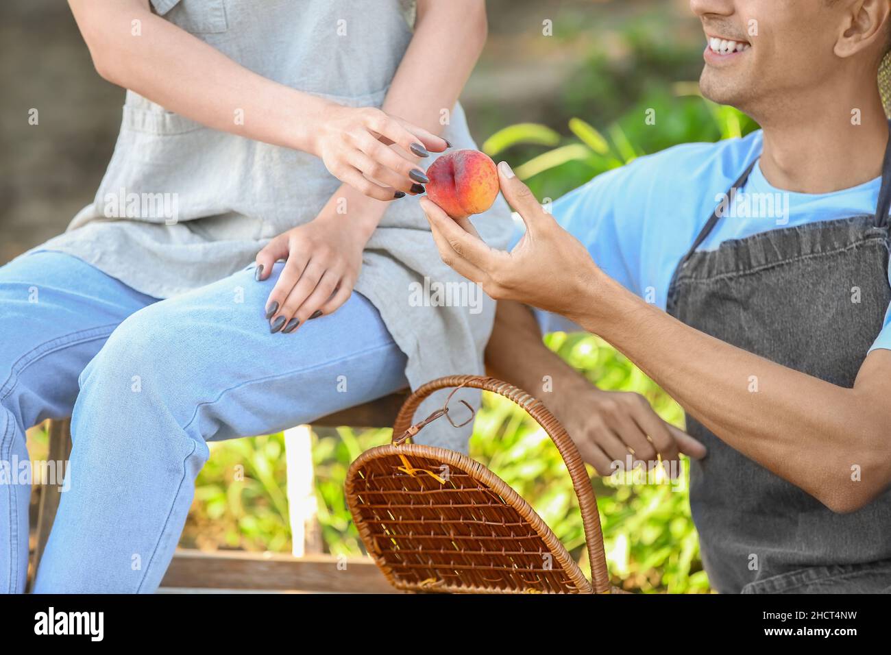 Young man sweet peach hi-res stock photography and images - Alamy