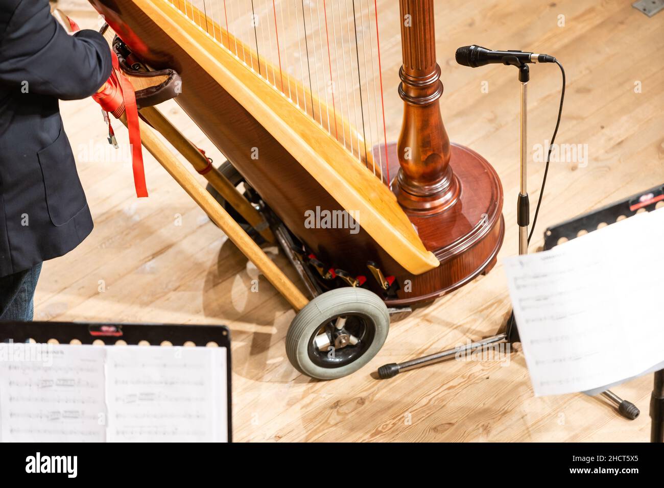 trolley for taking the harp to the stage Stock Photo - Alamy