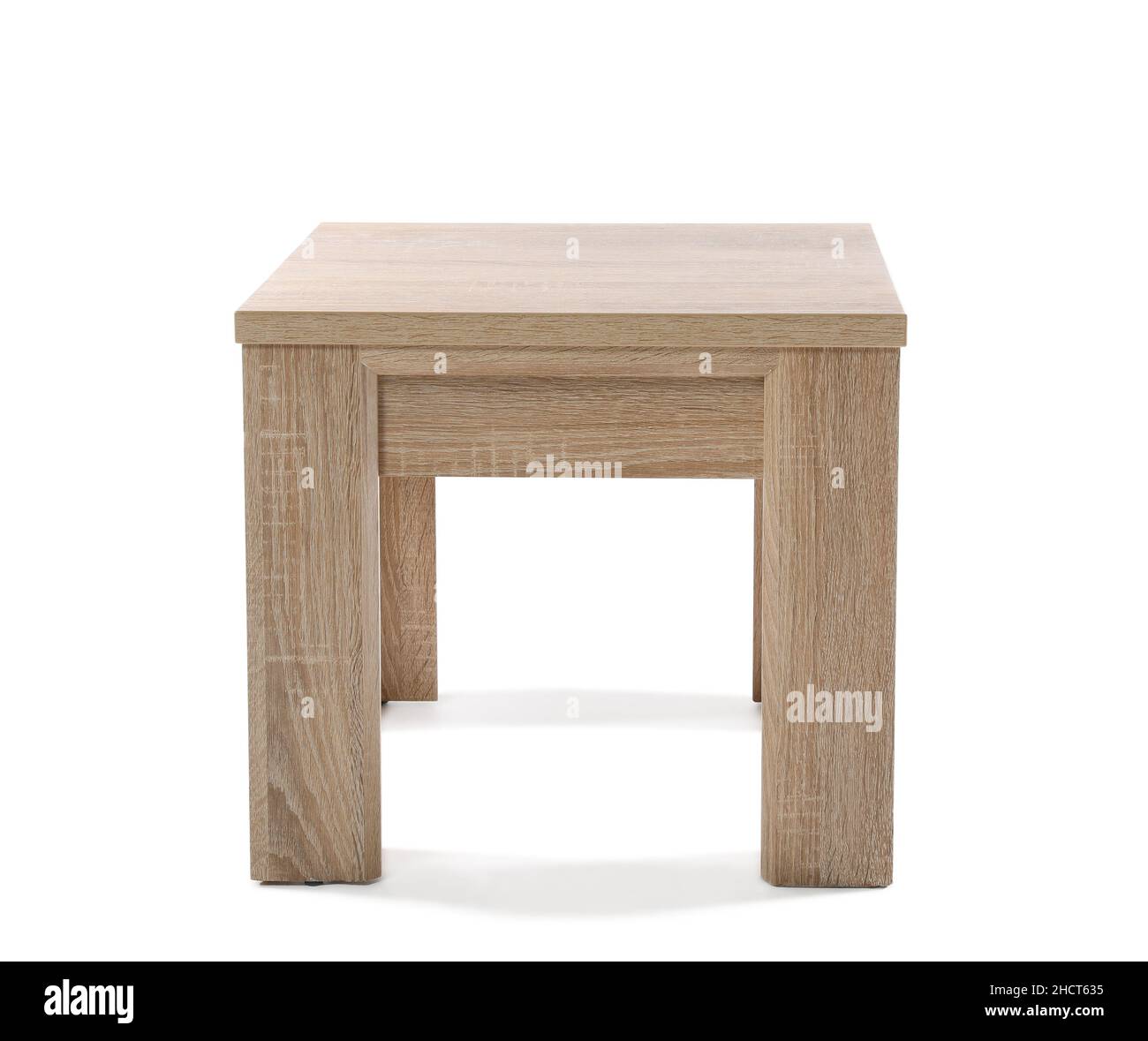 Small wooden coffee table on white background Stock Photo - Alamy