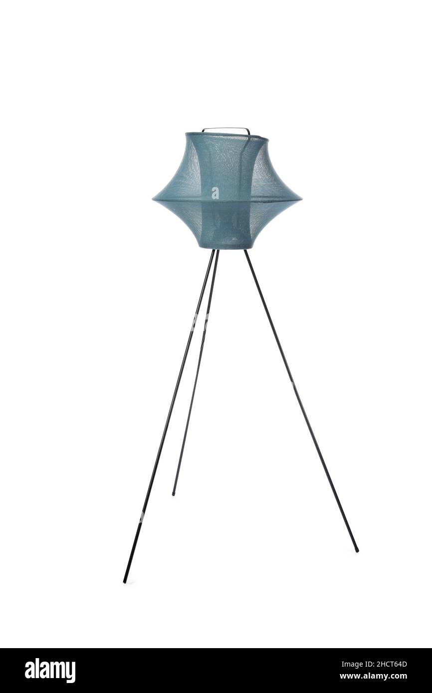 Stylish standing lamp on white background Stock Photo - Alamy