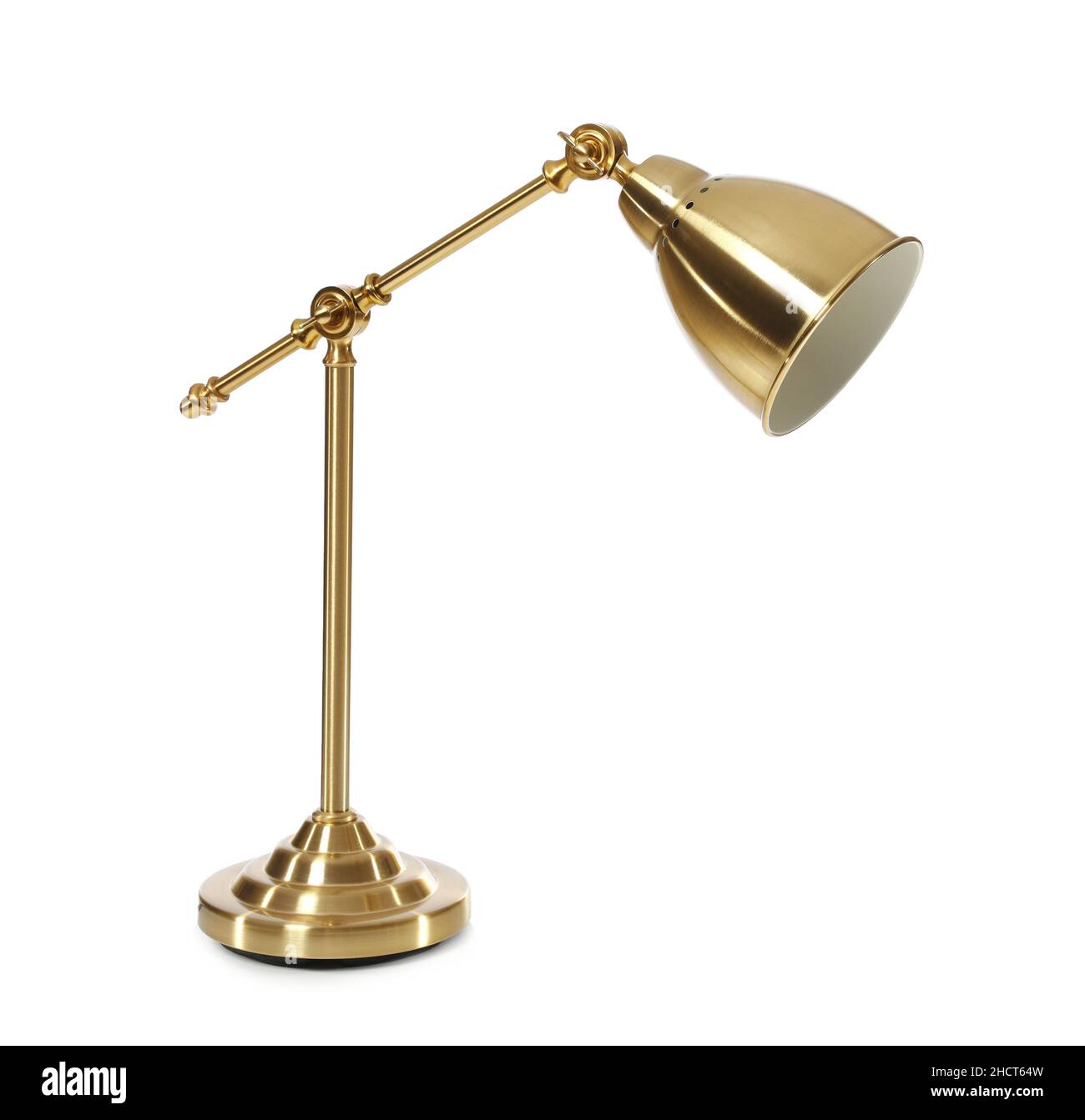 Modern golden lamp on white background Stock Photo - Alamy