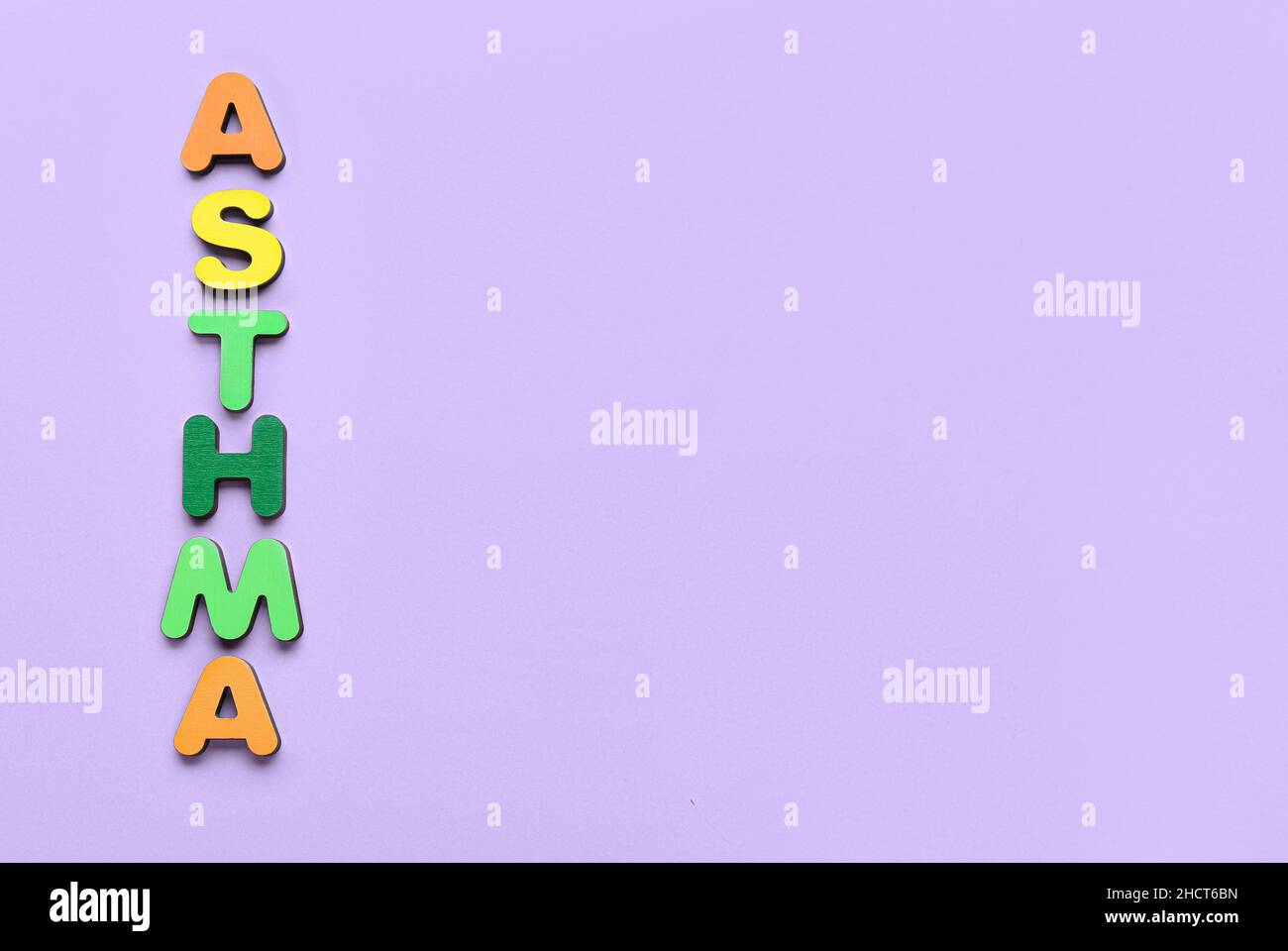 Word ASTHMA on color background Stock Photo - Alamy