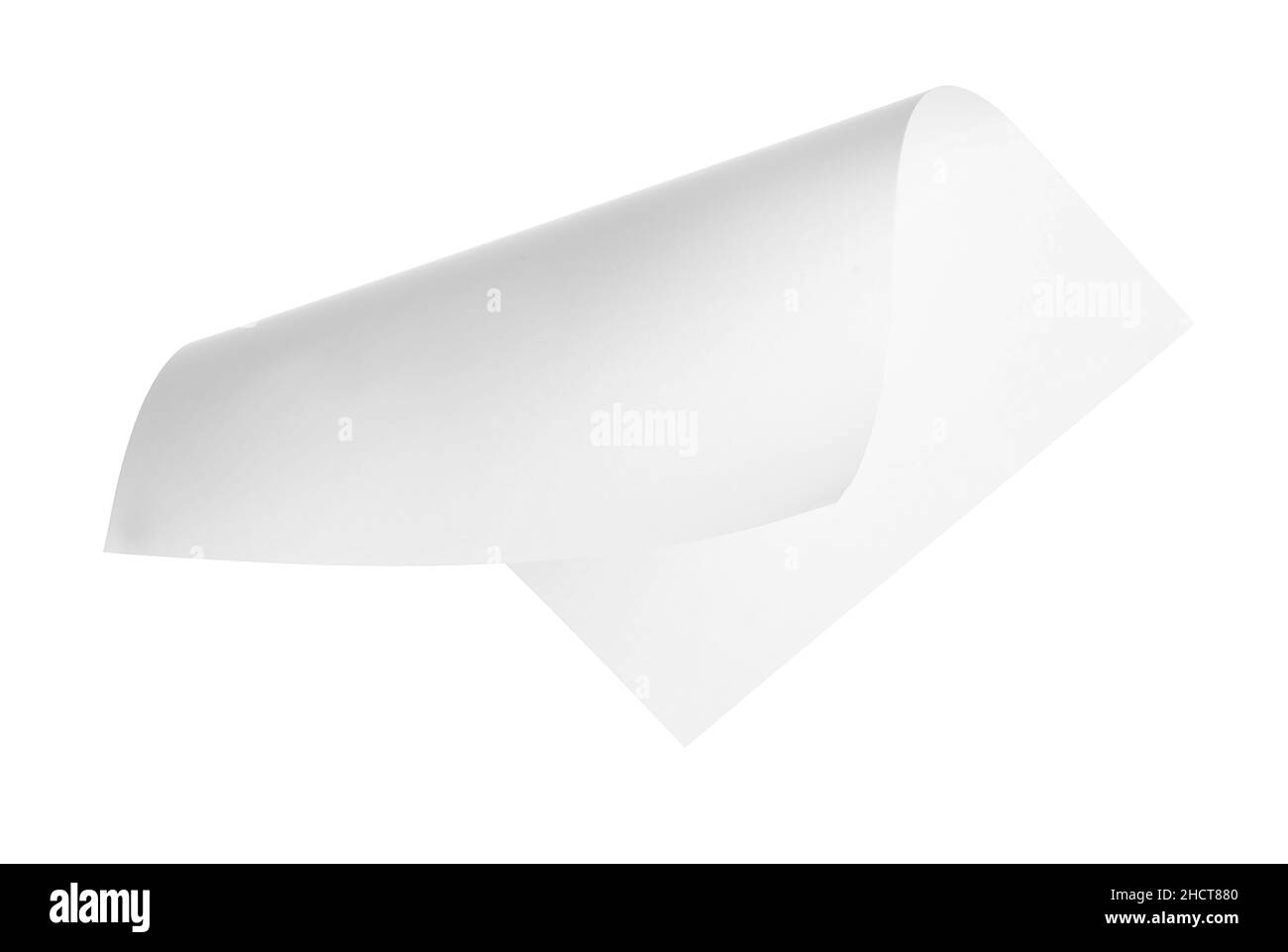 Blank flying paper sheet on white background Stock Photo - Alamy