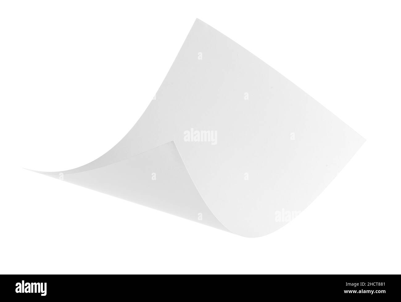 Blank flying paper sheet on white background Stock Photo - Alamy