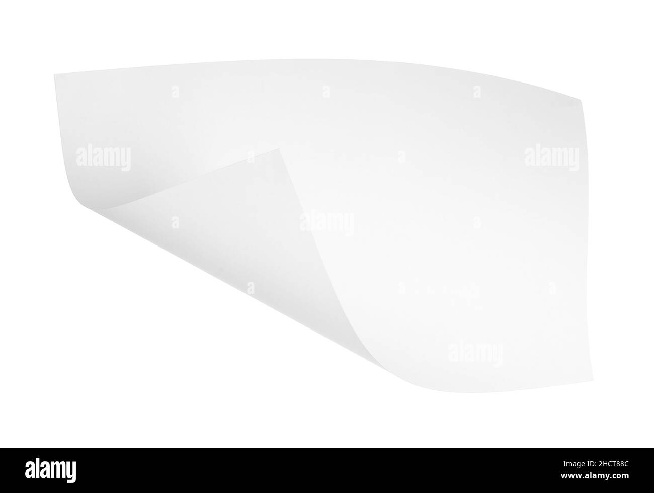 Blank flying paper sheet on white background Stock Photo - Alamy