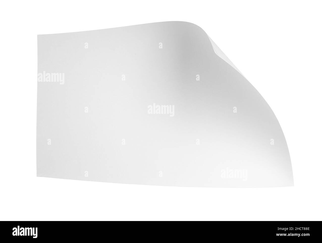 Blank flying paper sheet on white background Stock Photo - Alamy