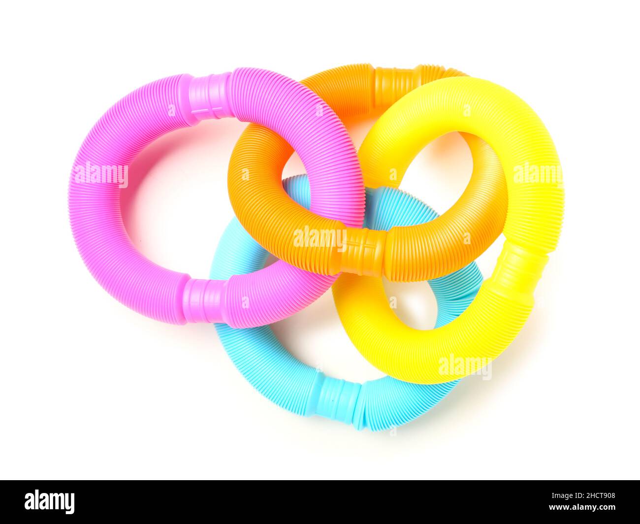 Pop Tubes on white background Stock Photo - Alamy