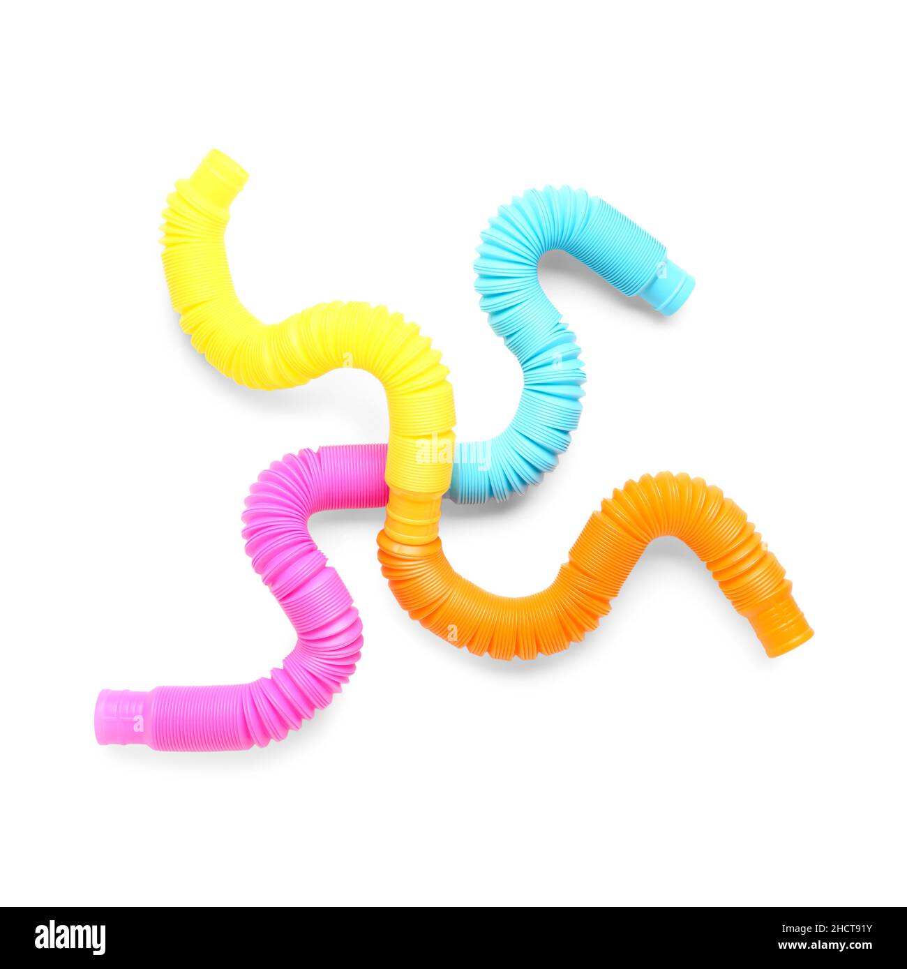 Different colorful Pop Tubes on white background Stock Photo - Alamy