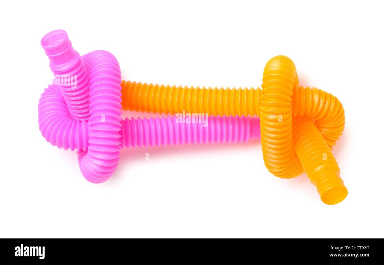 Different Pop Tubes on white background Stock Photo - Alamy