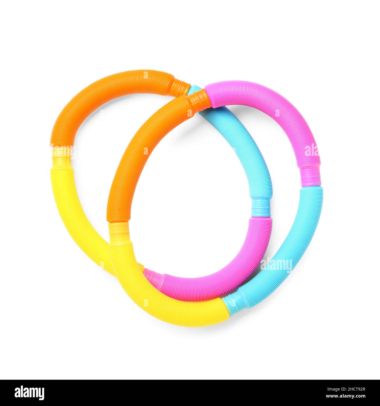 Different colorful Pop Tubes on white background Stock Photo - Alamy