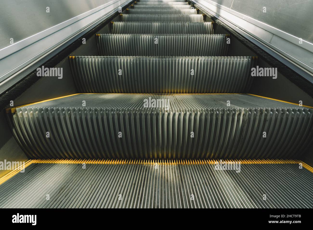 Modern escalator electronic system moving Stock Photo - Alamy