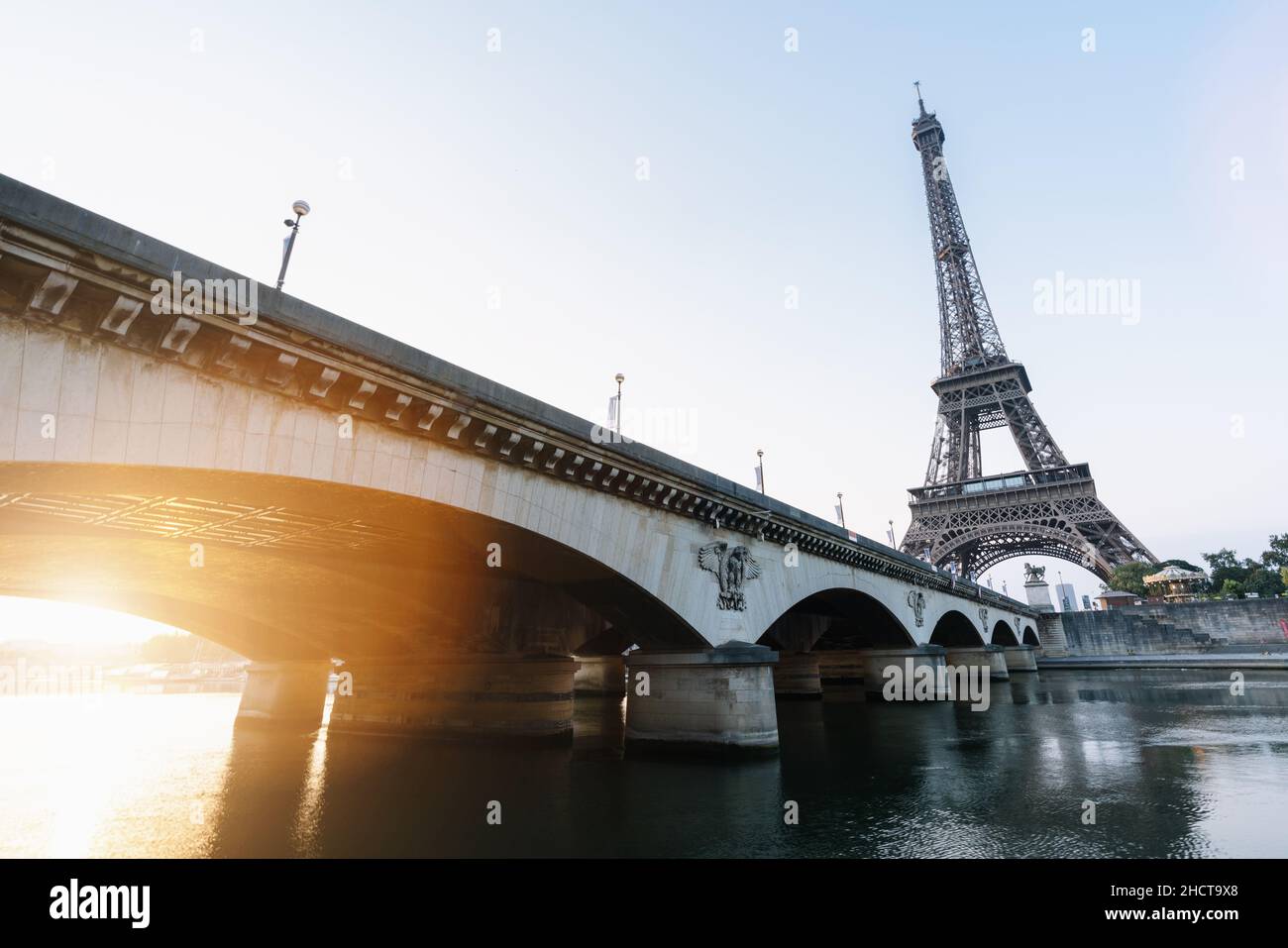 Eiffel tower at sunrise, Paris. France Stock Photo - Alamy