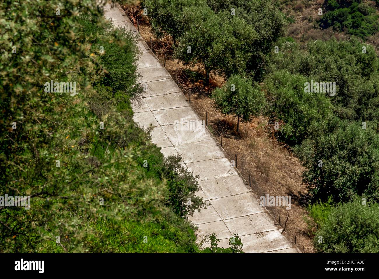 Amazing scenery of Calabrian hills with roads and olive trees visible ...