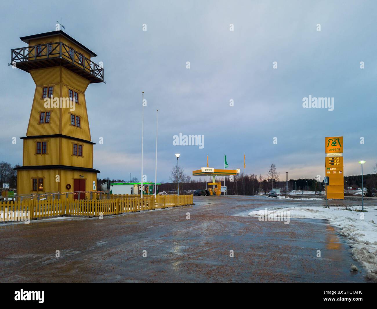 Njurunda, Sweden - December 19, 2021: Horizontal View of Preem Fuel ...