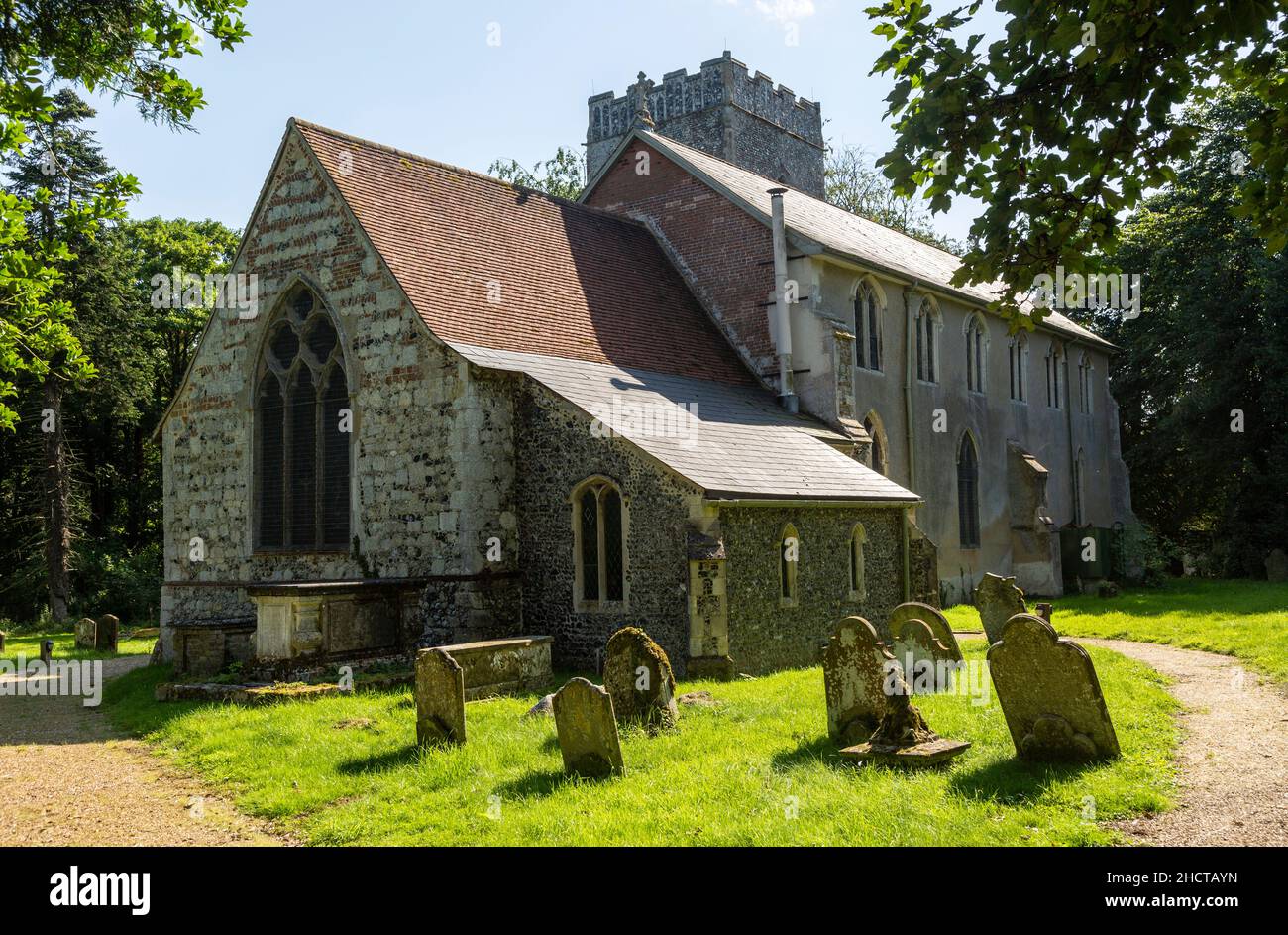 Village parish church of Saint Mary, Witnesham, Suffolk, England, UK ...