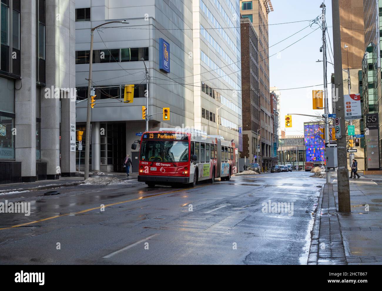 Ottawa, Canada - December 16, 2021: Public bus in downtown street of ...