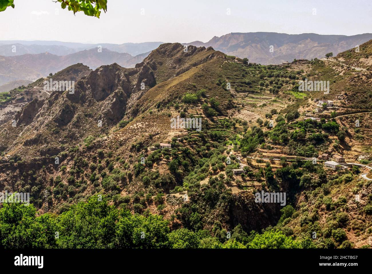Amazing scenery of Calabrian hills with roads and olive trees visible ...