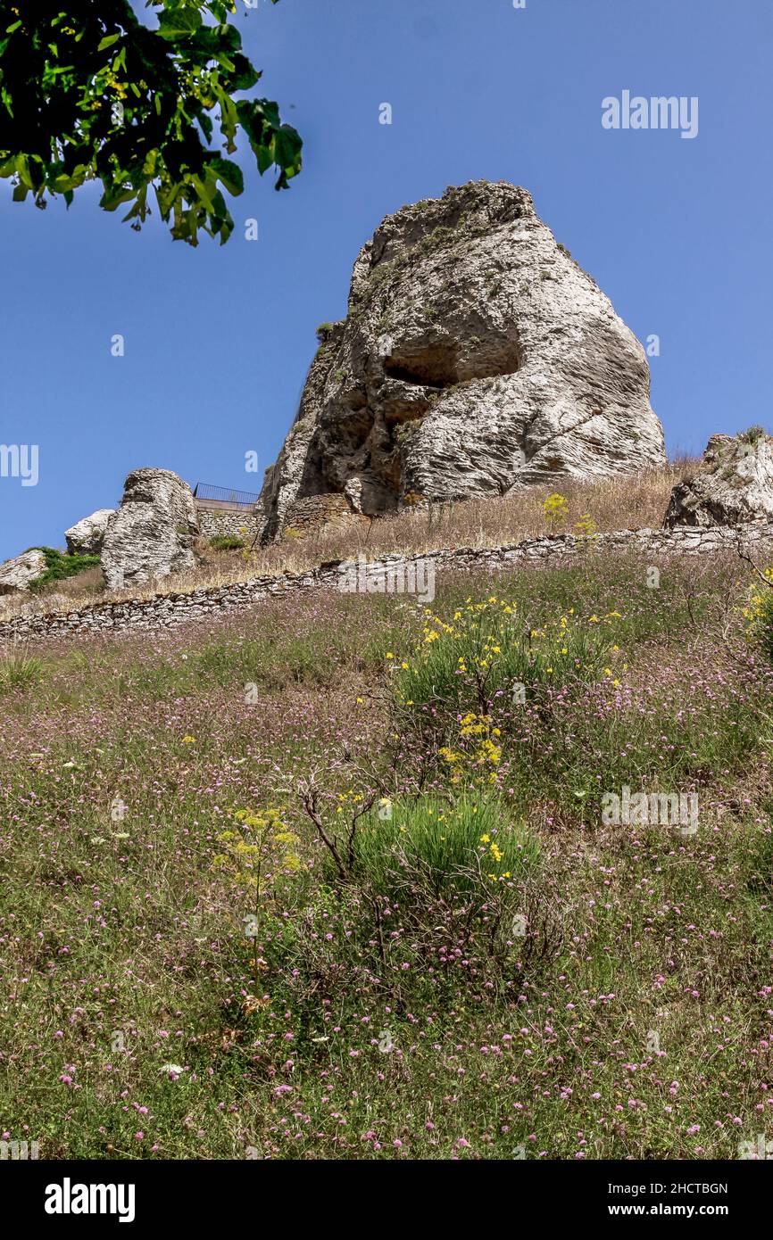 Amazing scenery of Calabrian hills with roads and olive trees visible ...