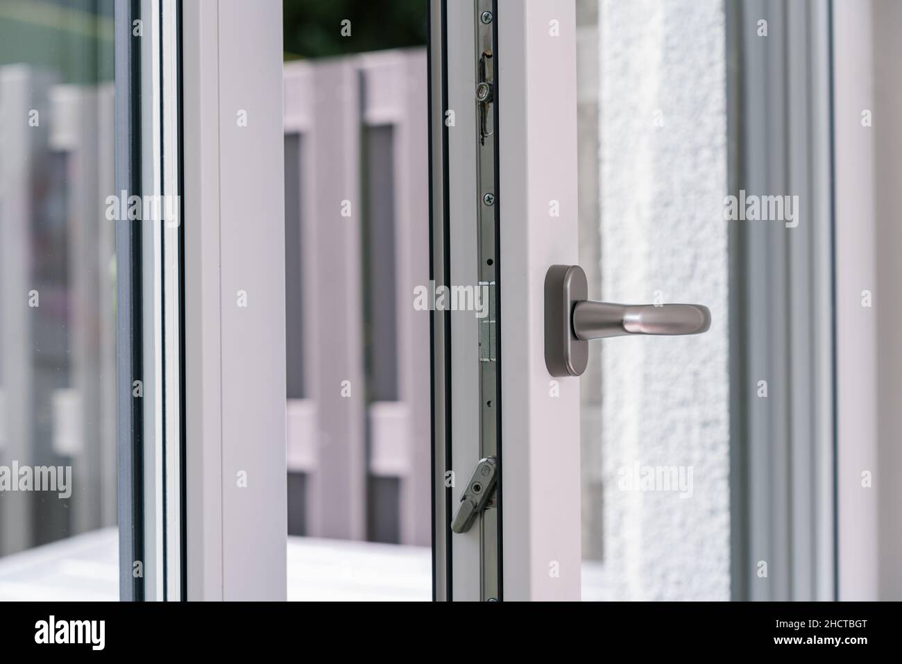 opened white plastic pvc window Stock Photo - Alamy