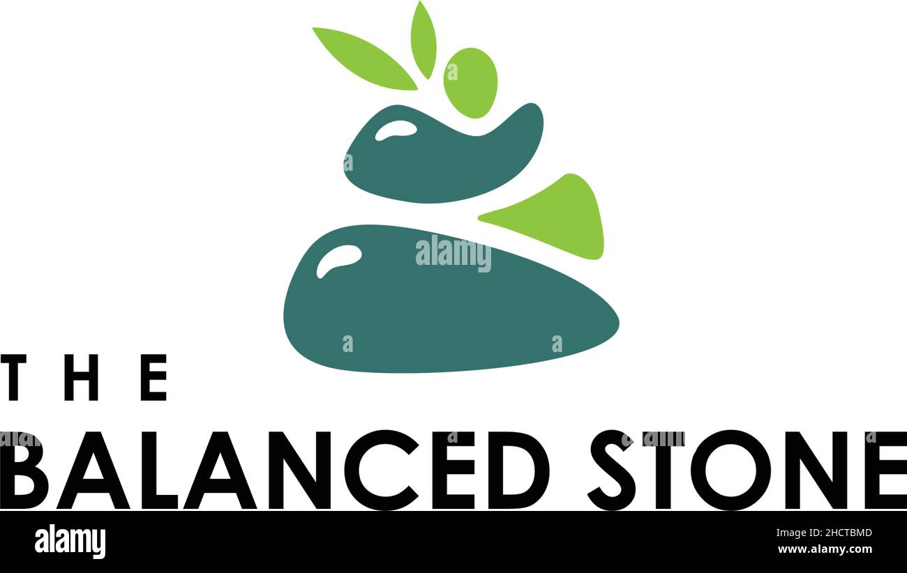 Minimalist colorful THE BALANCED STONE logo design Stock Vector Image ...