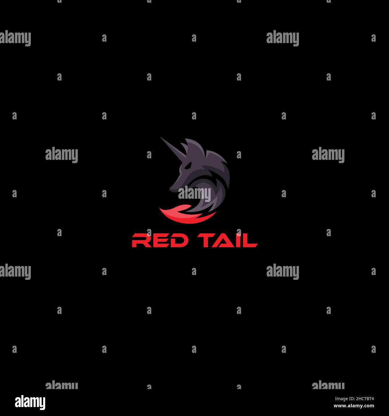 Modern flat colorful design RED TAIL logo design Stock Vector Image ...