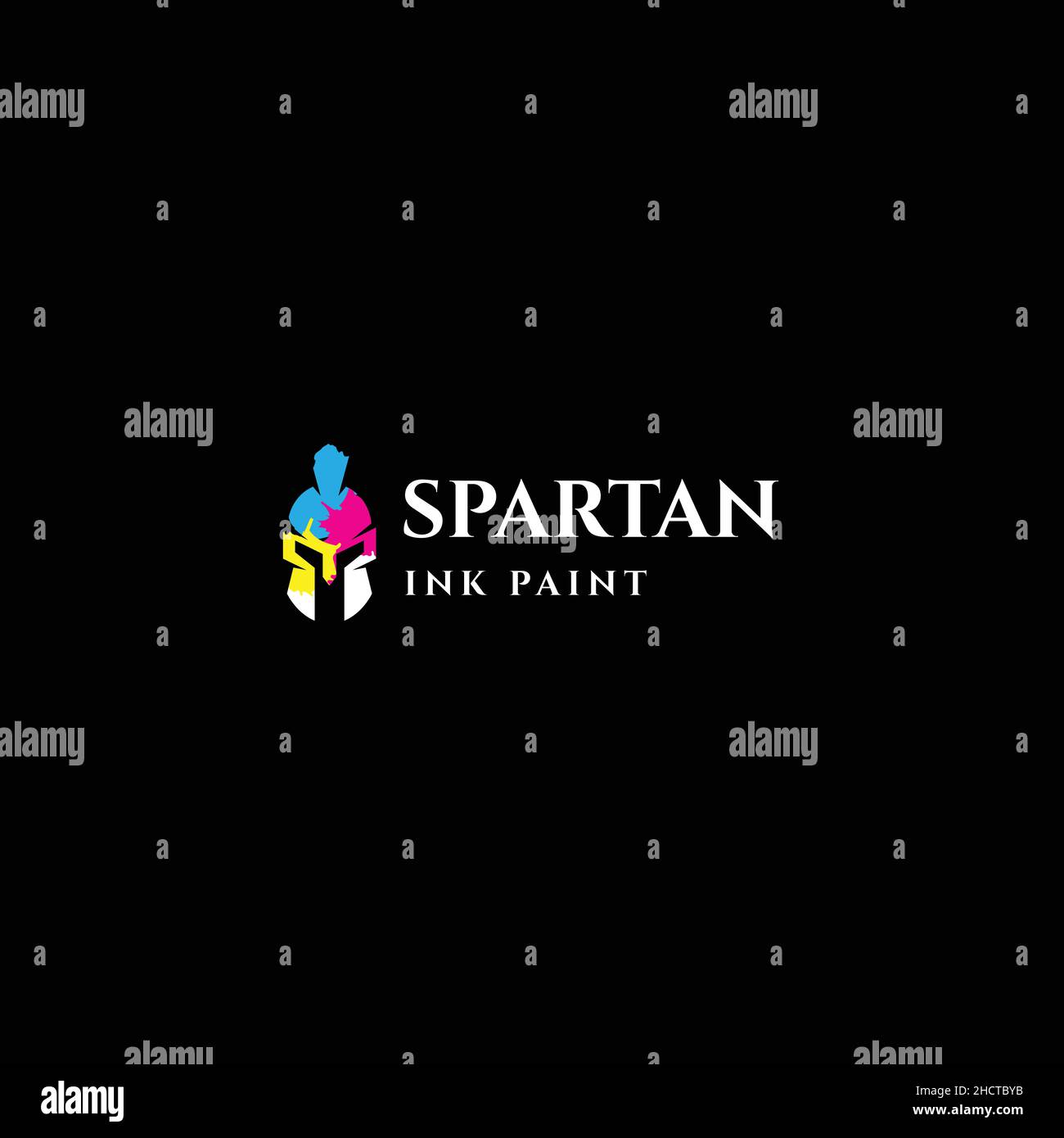 Modern flat colorful SPARTAN INK PAINT logo design Stock Vector Image ...