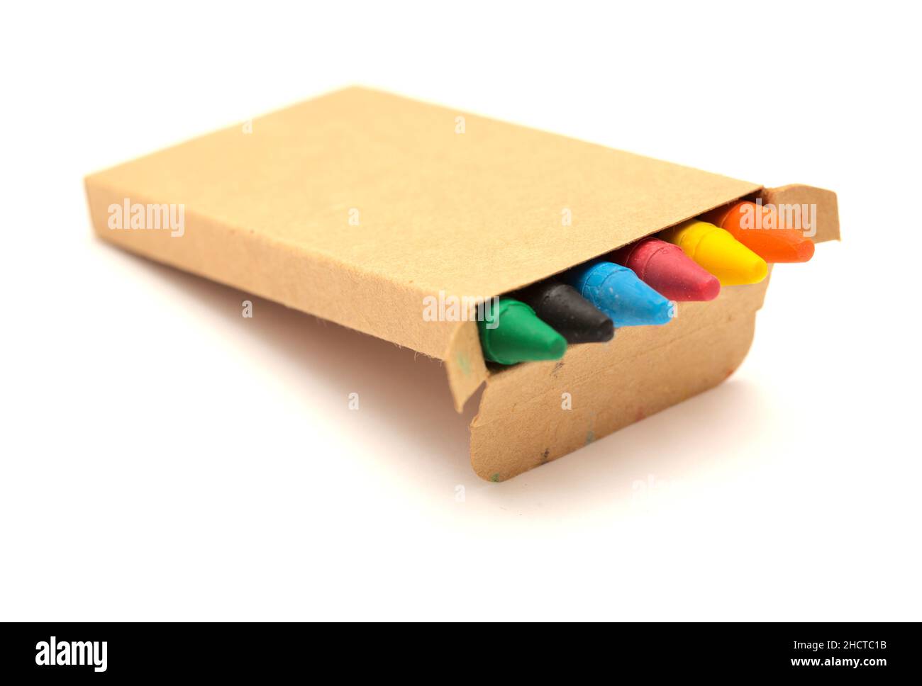 small box of color vax crayons, isolated on white background Stock ...