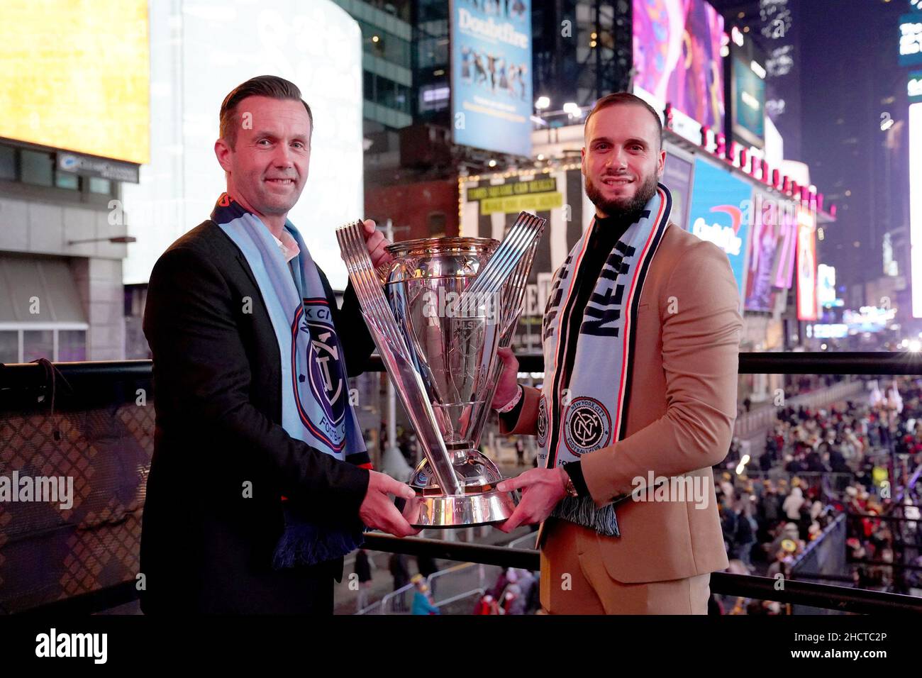 New York, NY, USA. 31st Dec, 2021. Ronny Deila, Maxim Chanot on stage ...