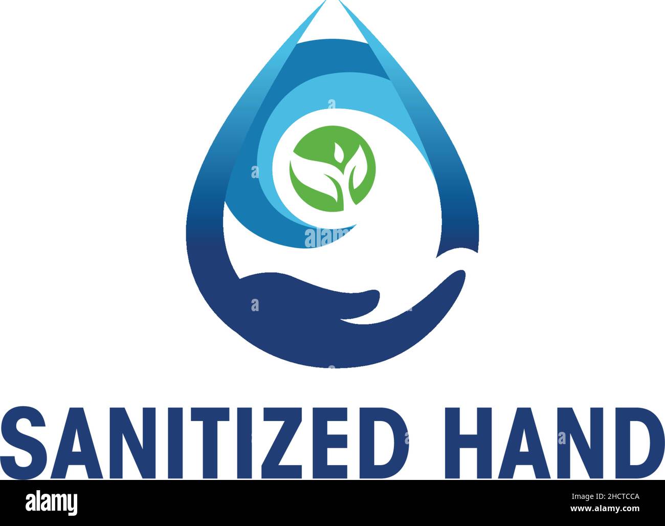Modern colorful design SANITIZED HAND logo design Stock Vector Image ...